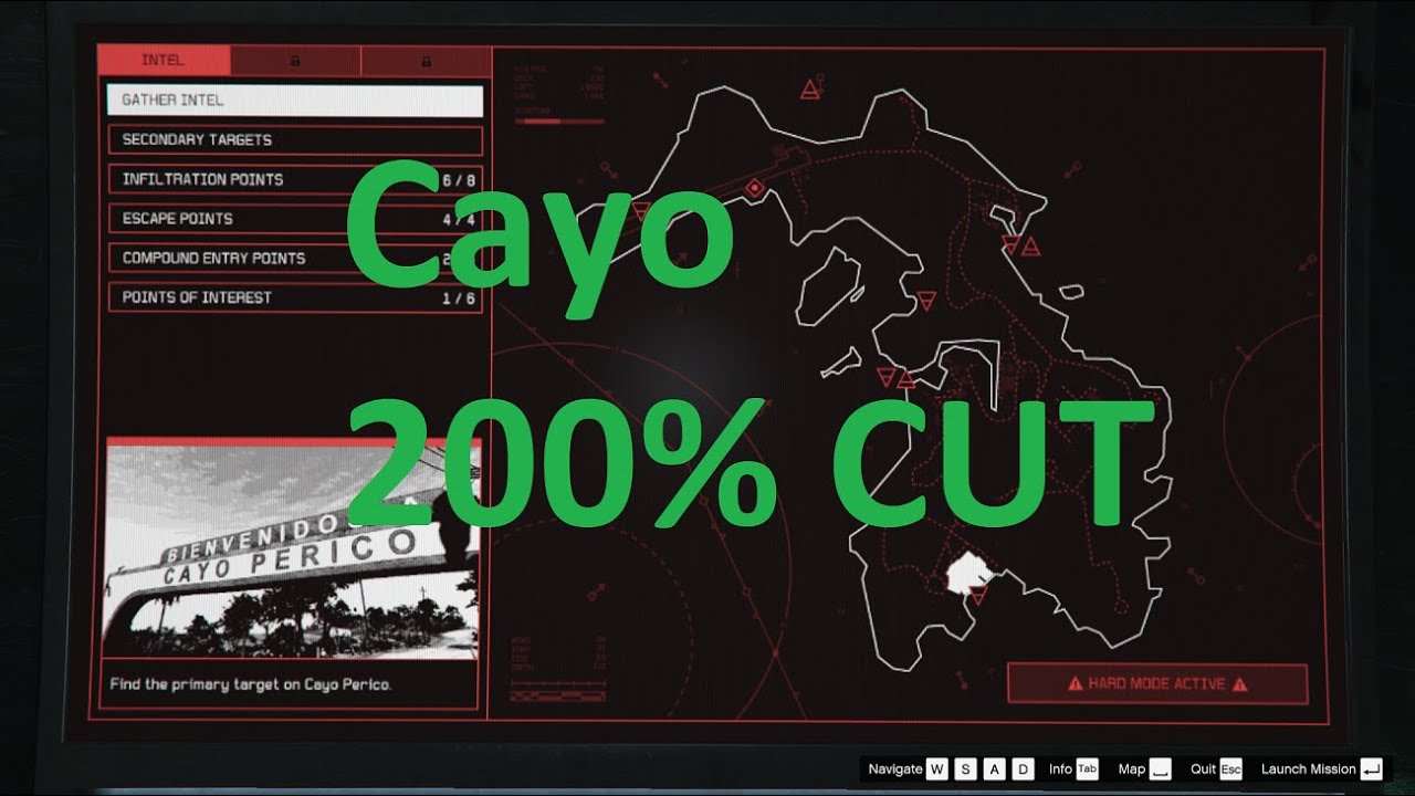 GTA V - Lesson 4 - Cayo Parico, CUT Hack and make all 150% | How to ...