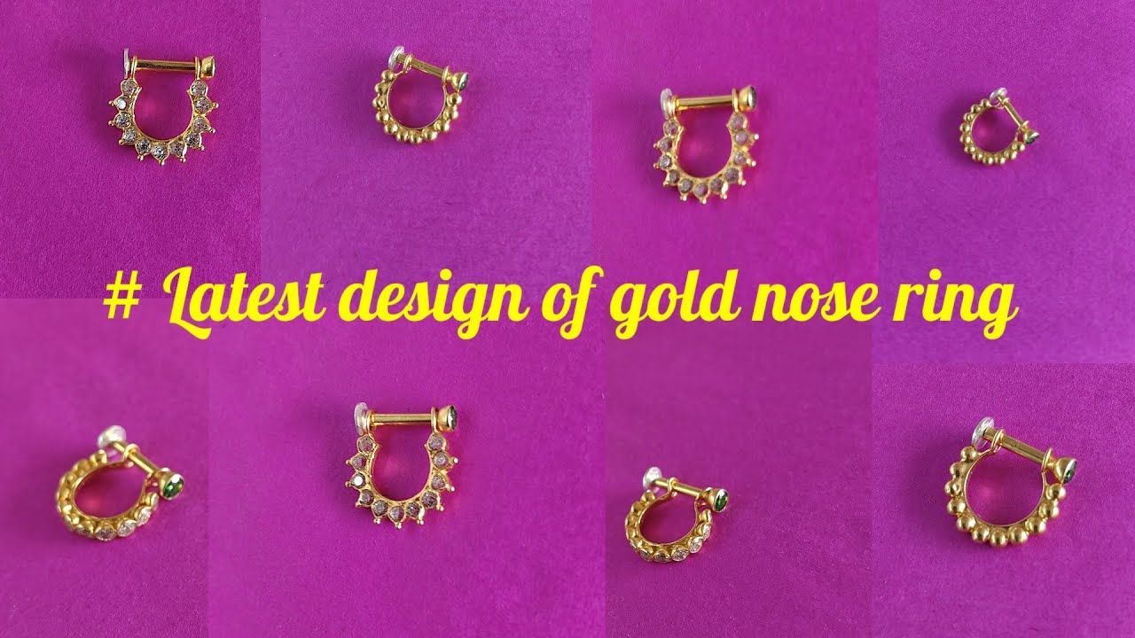 Latest design of nose ring || Nose ring new design || gold nose ring ...