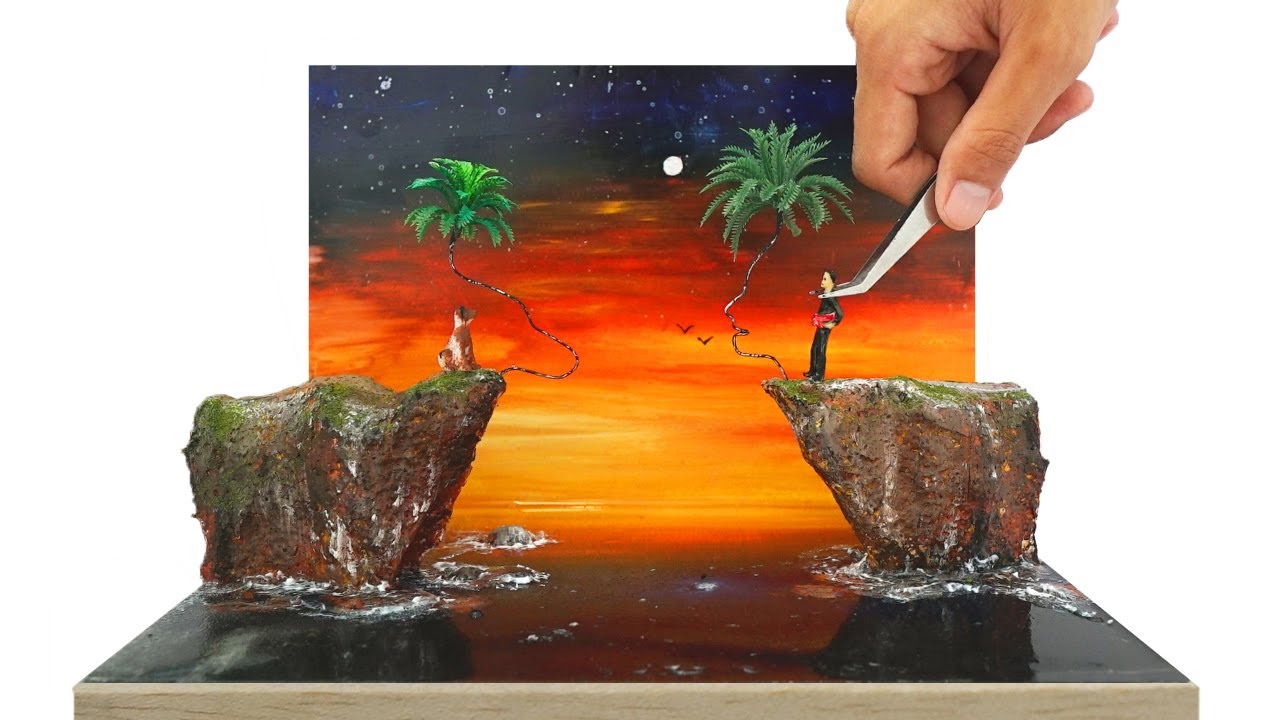 How To Make An OCEAN SUNSET Diorama | Awesome Ideas | Epoxy Resin Art ...