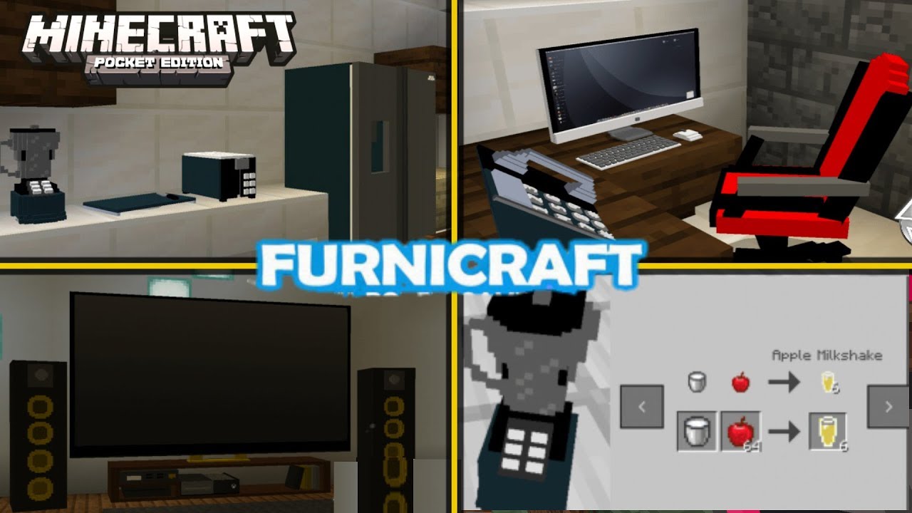 👉 FURNICRAFT MOD PARA MINECRAFT PE | El mejor MOD de DECORACIÓN Para ...