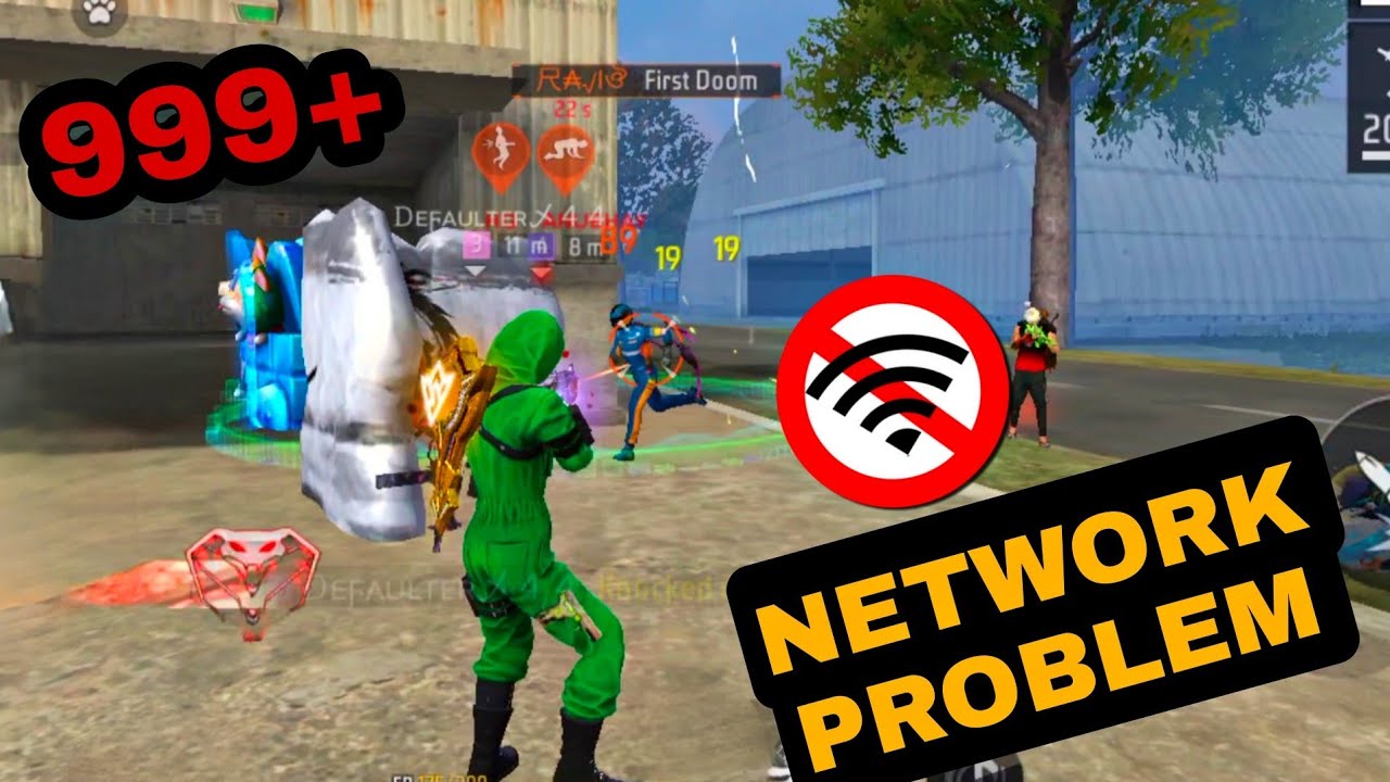free fire 999+ network glitch | garena free fire high ping network problem today - YouTube