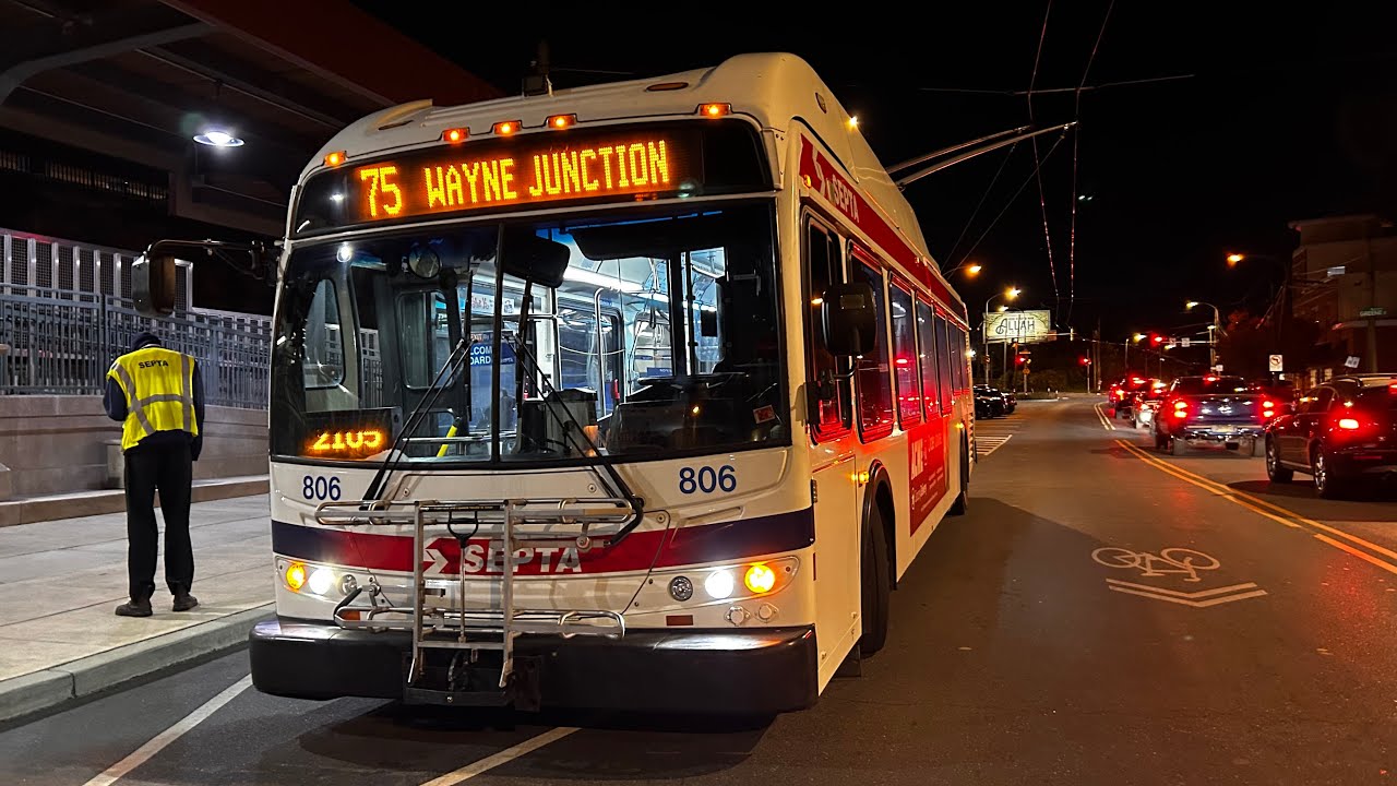 SEPTA Route 75: 2008 New Flyer E40LFR #806 Ride - YouTube