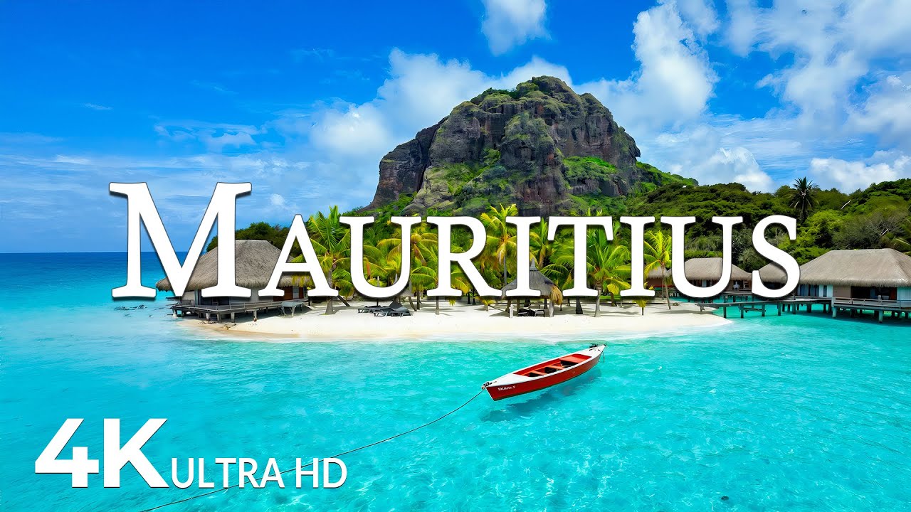 FLYING OVER MAURITIUS (4K UHD) – Soothing Music Along With Beautiful ...