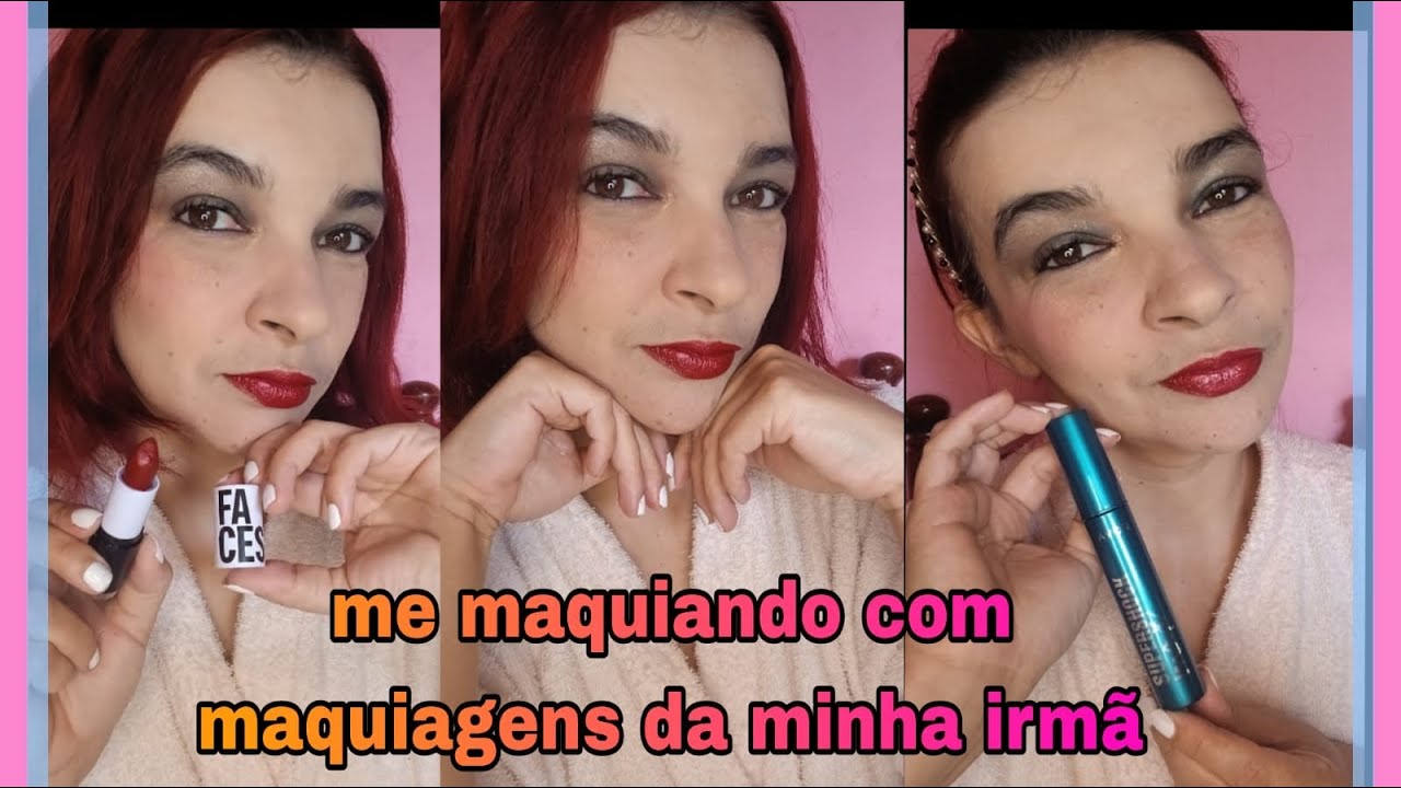 Me Maquiando Com Maquiagens Da Minha Irmã Youtube
