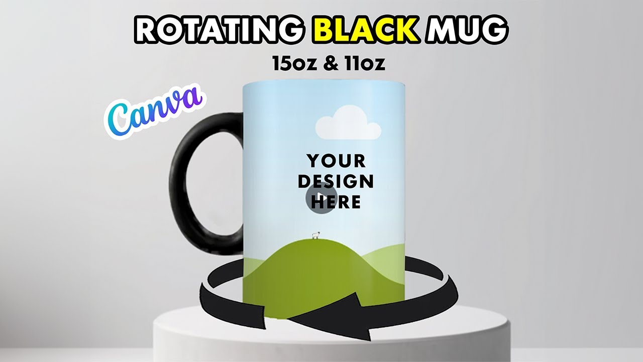 Rotating Black. 15oz & 11oz Mug Animation In Canva Template | 180 ...