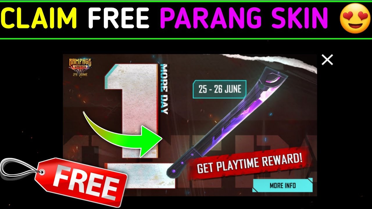 CLAIM FREE PARANG SKIN 😍 + FREE FIRE NEW EVENT TODAY - YouTube
