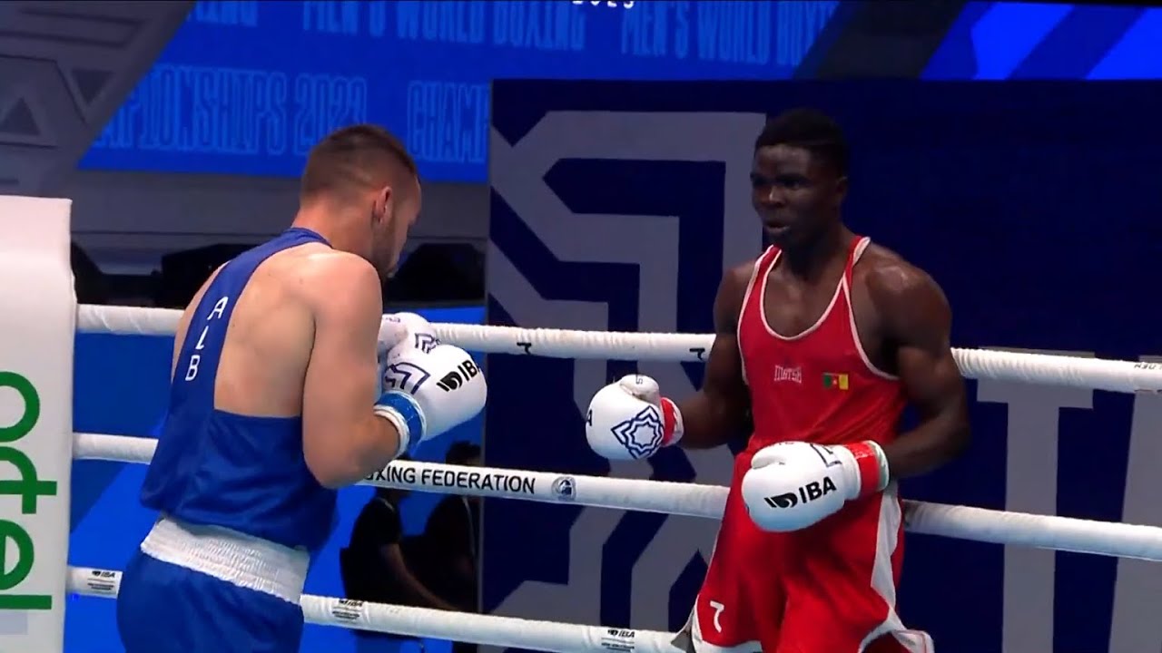 R32 (75KG) NSANGOU MOUHAMED KADAFI (CMR) vs KAJOSHI ARJON (ALB)| IBA ...