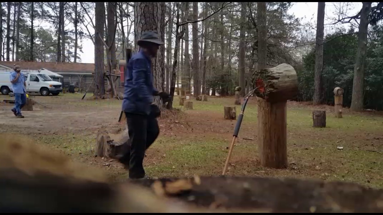 Random pitchfork throwing - YouTube