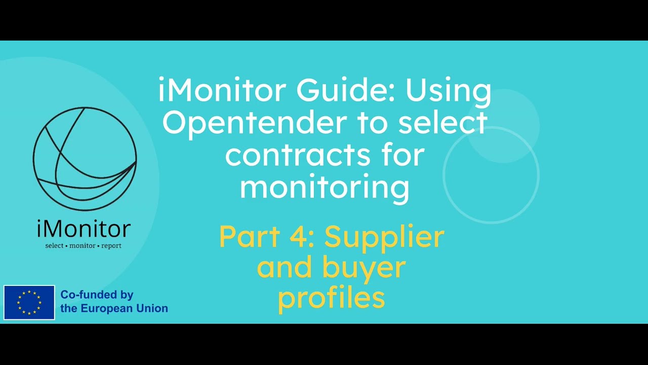 iMonitor Guide: Using Opentender to select contracts for monitoring ...
