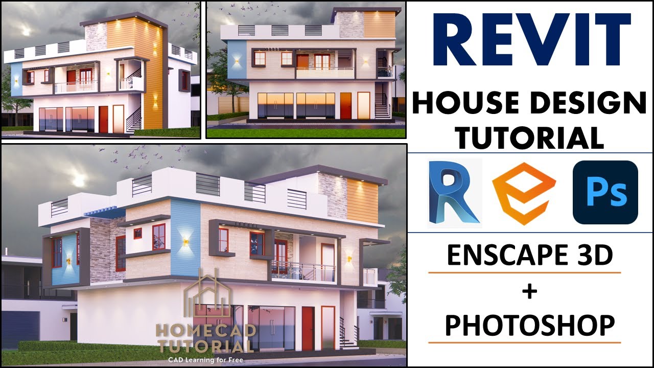REVIT KERALA HOUSE DESIGN CONCEPT TUTORIAL WITH ENSCAPE AND PHOTOSHOP ...