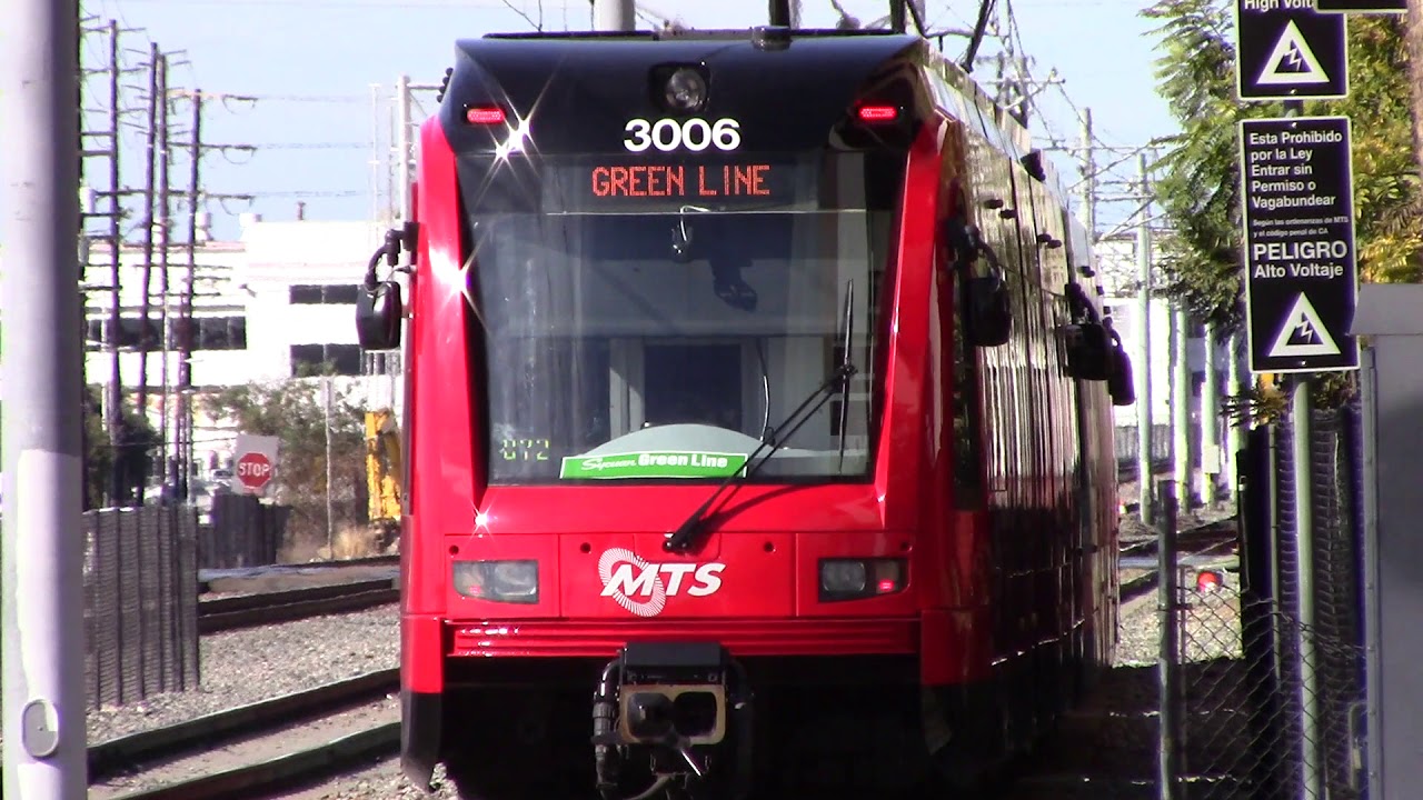MTS Trolley - Siemens S70 Sycuan Green Line #3006 Departing Washington ...