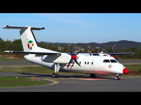 Rare DAT Dash-8-100 | Arrival & Departure at Stord airport, 2013 - YouTube
