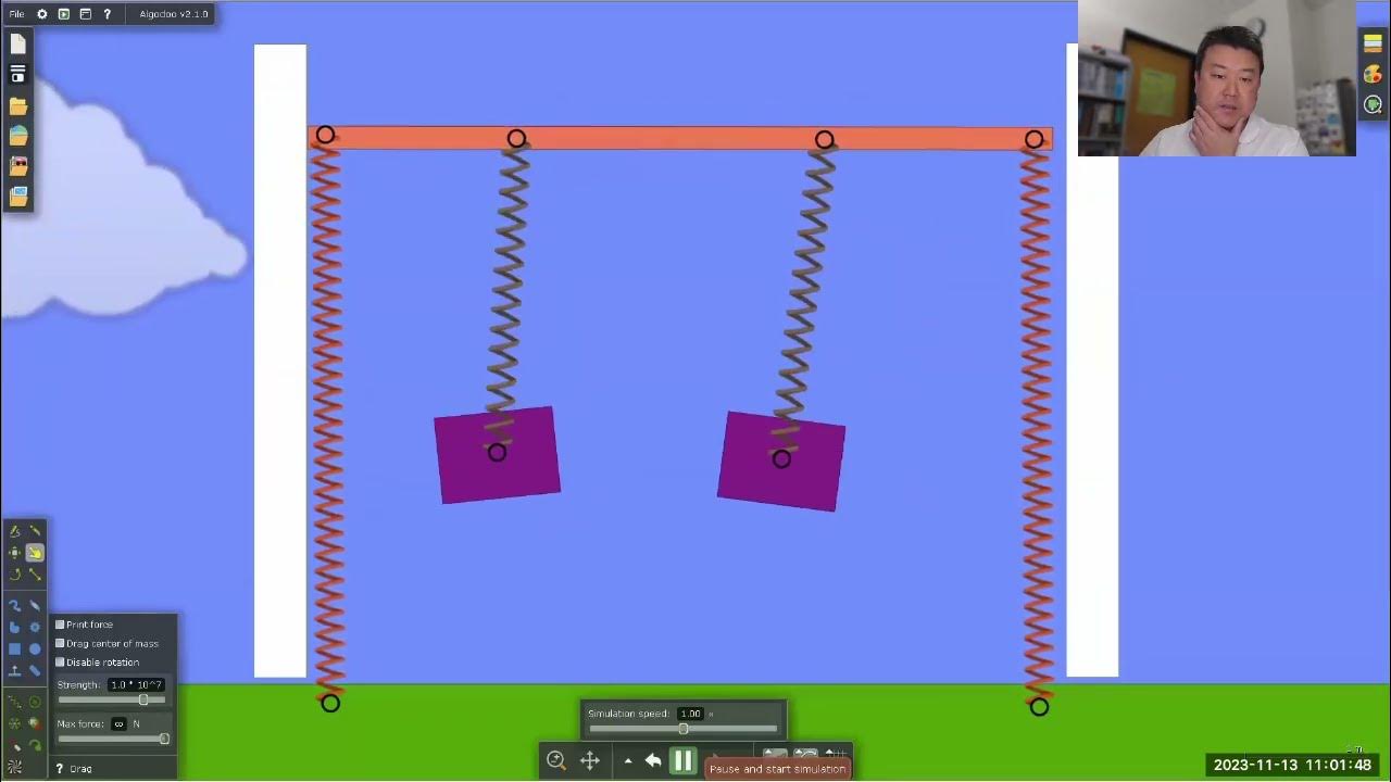 Physics 4A - Algodoo Simulations of a Coupled Oscillator - YouTube