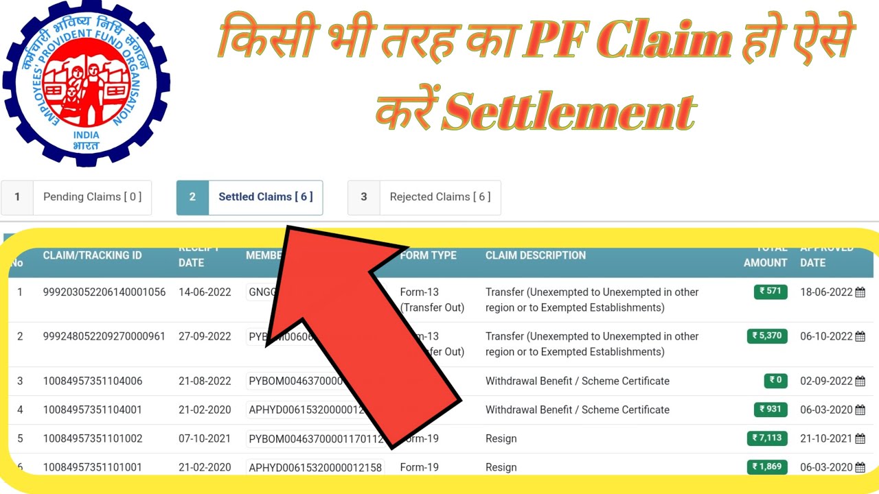♥️♥️ PF Claim Settlement Procedure - PF Claim Already Settled Issue ♥️♥️ - YouTube