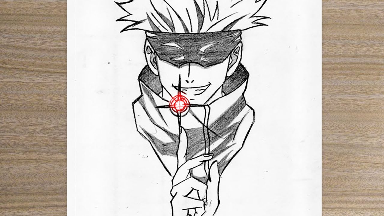 How to draw Gojo Satoru step by step | Gojo drawing easy | Anime ...