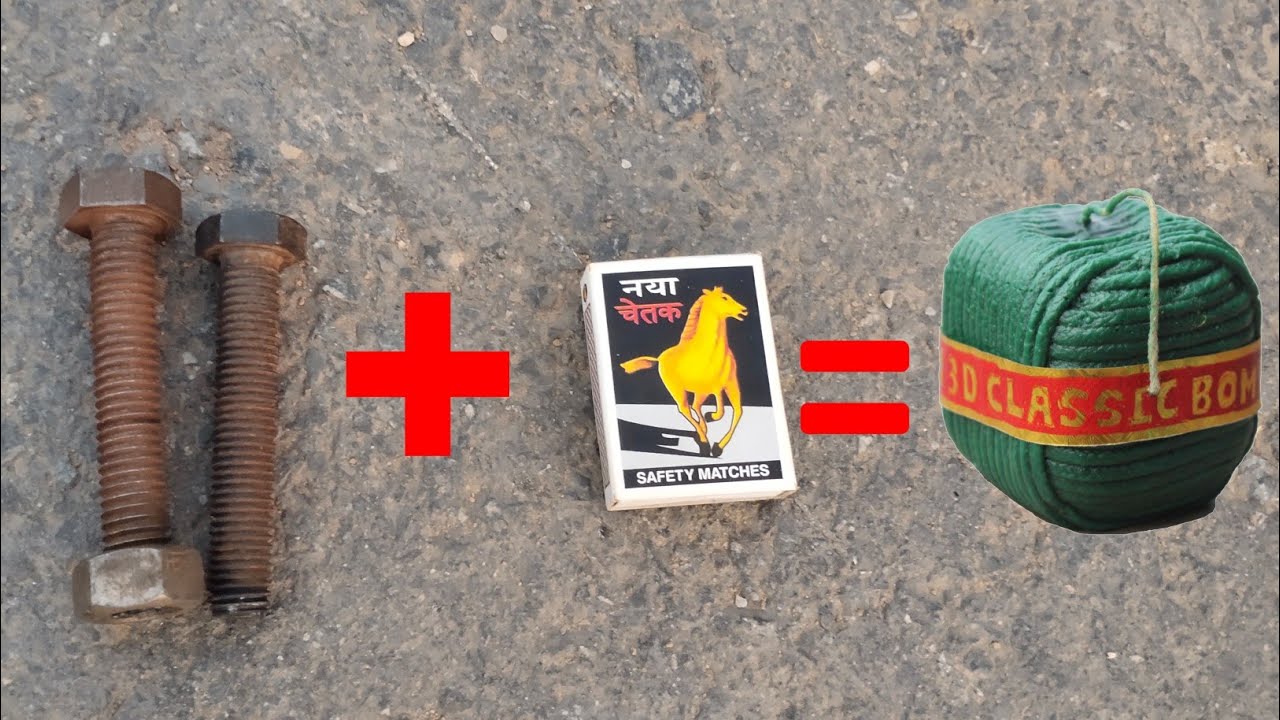 How to make nut bolt b*mb | Desi crackers at home | make a bullet b*mb ...