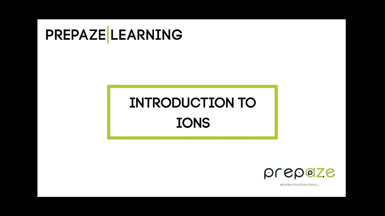 Introduction to Ions – Prepaze Learning - YouTube