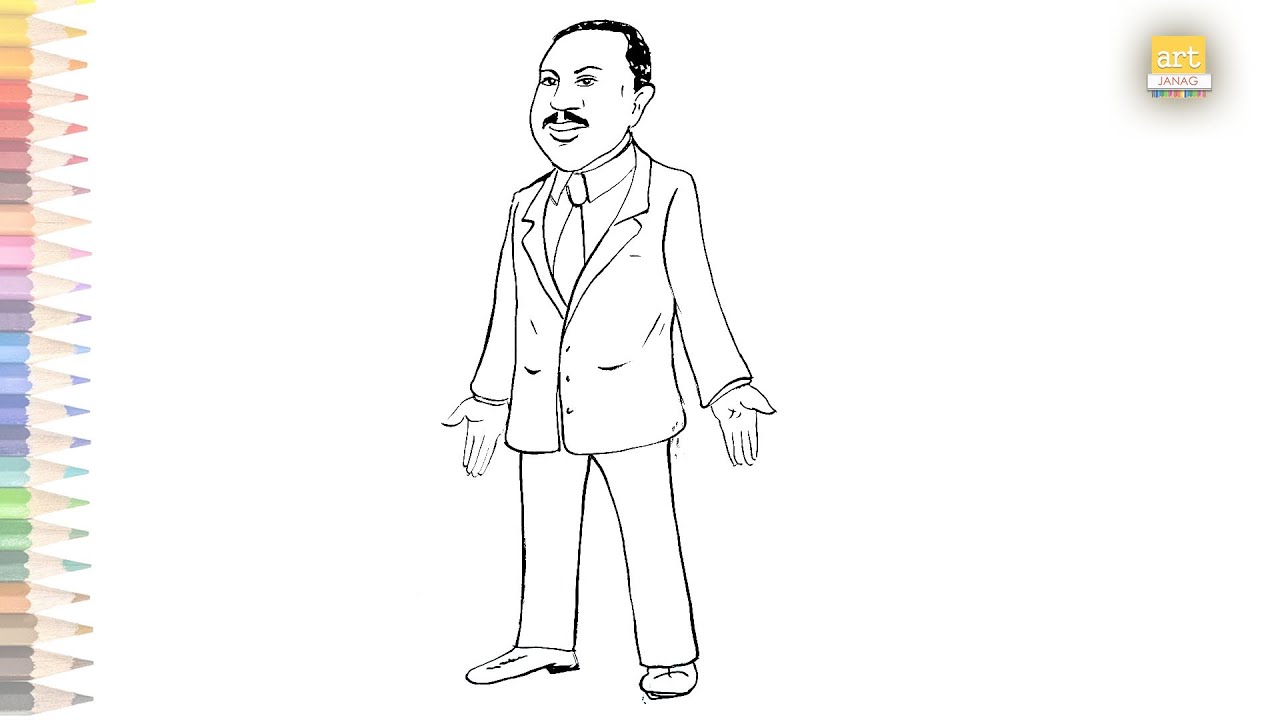 Martin Luther King Jr cartoon drawing easy | How to draw Martin Luther ...