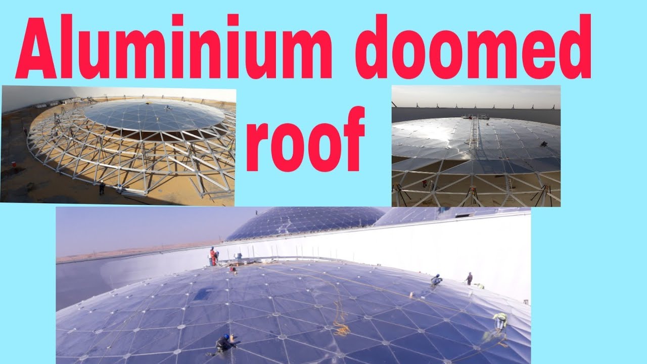 Aluminium dome roof panel erection - YouTube