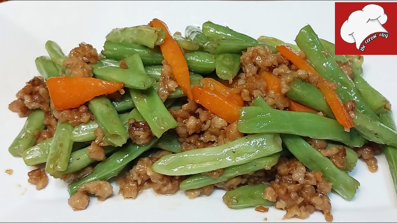 Chinese Style II Delicious Stir Fry French Beans With Minced Pork II ...