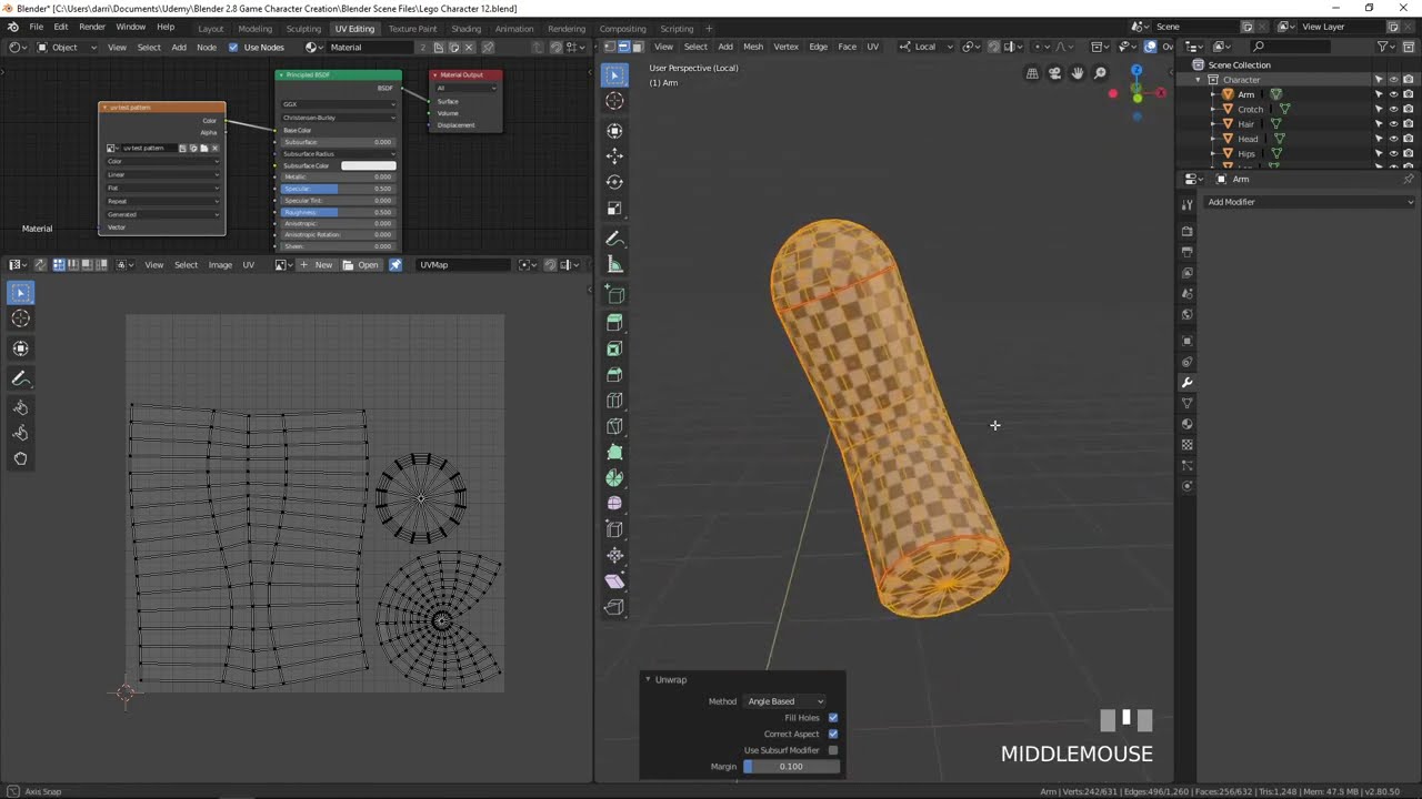 12 UV Mapping the Leg and Arm - YouTube