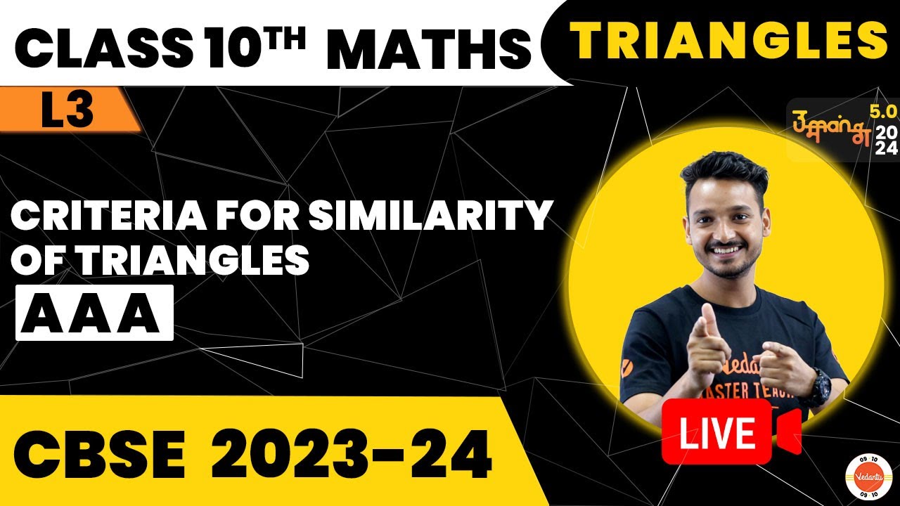 Criteria for Similarity of Triangles - AAA | Similar Triangles Class 10 ...