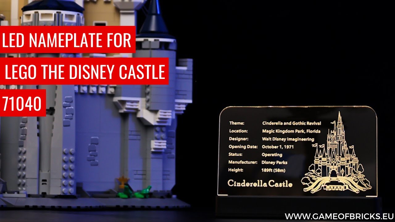 LED Light Kit for LED Nameplate for LEGO The Disney Castle 71040 - YouTube