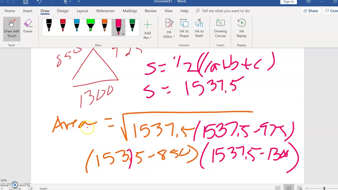 7.3 - Heron's Area Application [Math 152] - YouTube