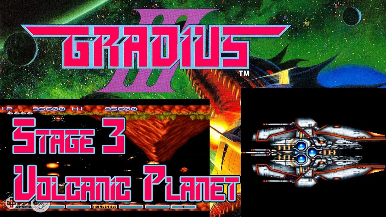 Gradius 3 | Gameplay | Snes | Secrets and Tips | Stage 3 - Volcanic Planet - YouTube