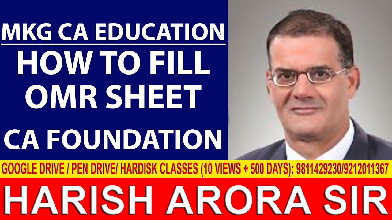 MKG : HOW TO FILL OMR SHEET (CA FOUNDATION) - YouTube