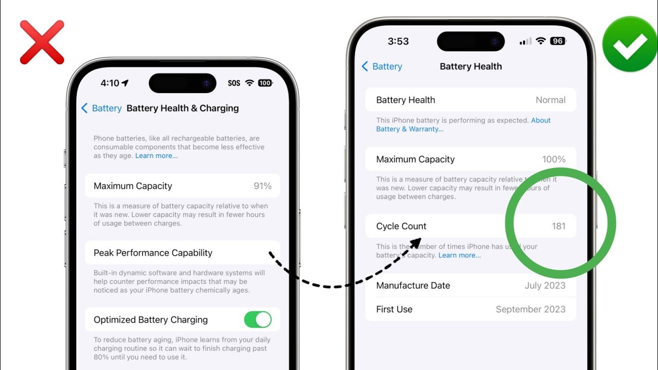 How To Check Battery Cycle Count in Battery Health iPhone | How to See ...