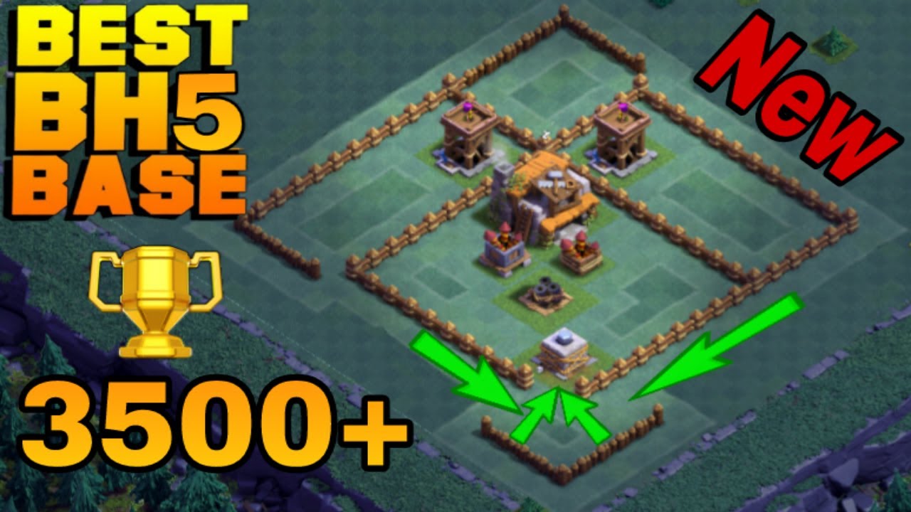 BUILDER HALL 5 (BH5) BASE LAYOUT COC |BEST EPIC BH5 DEFENSIVE POPULAR ...