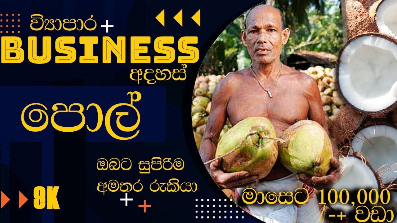 Coconut පොල් Business in Srilanka | Small Business - Sinhala - YouTube
