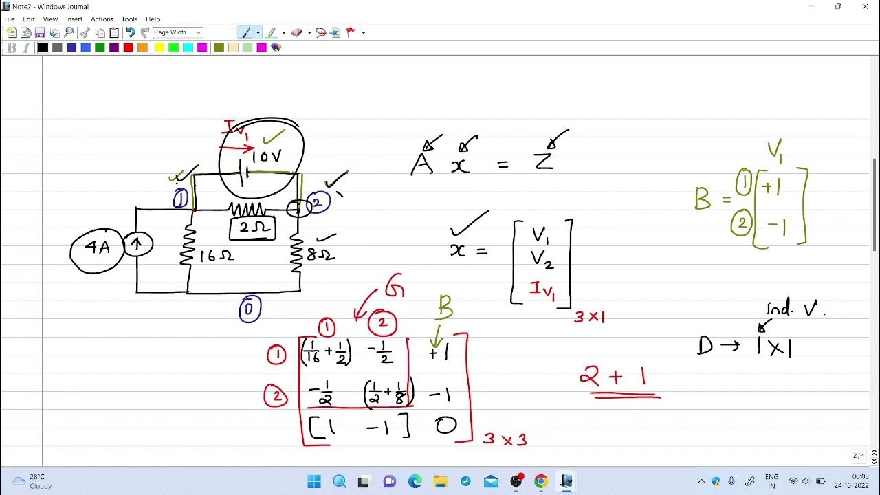 Digital Simulation : Lecture 3 : Modified Nodal Analysis | Examples 4 & 5 - YouTube