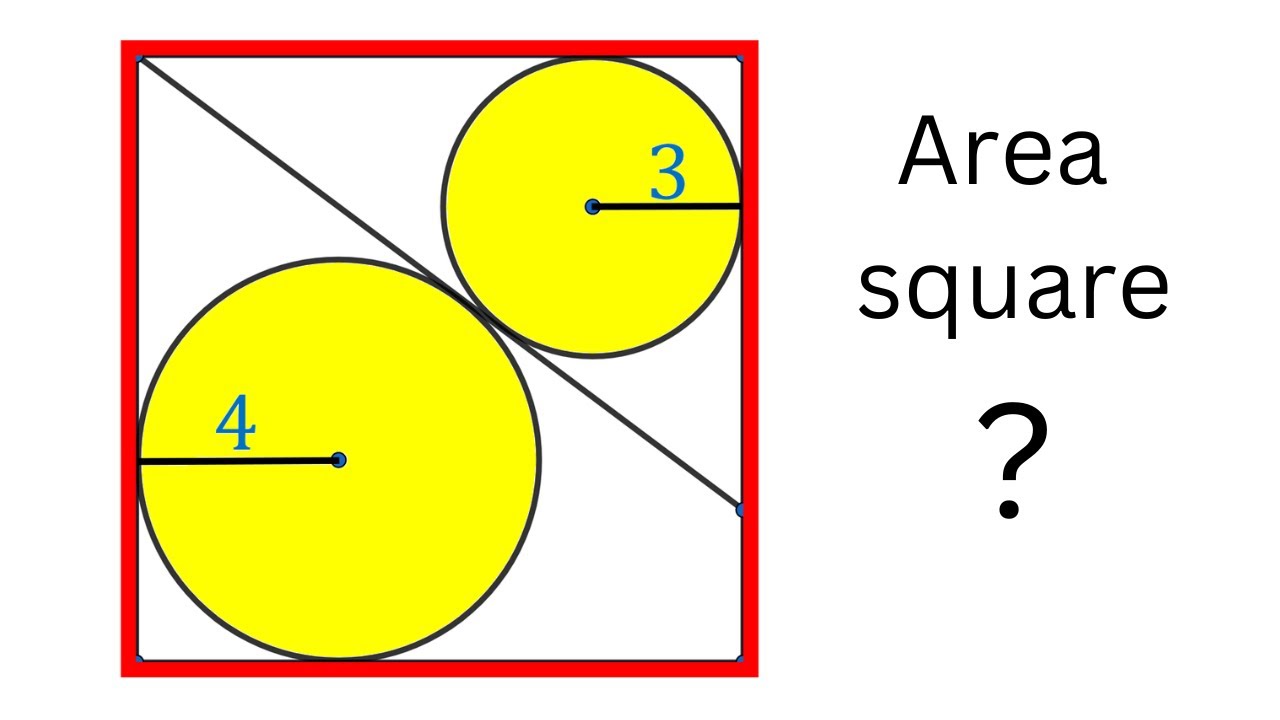 Nice Area problem - What area of the square? - YouTube