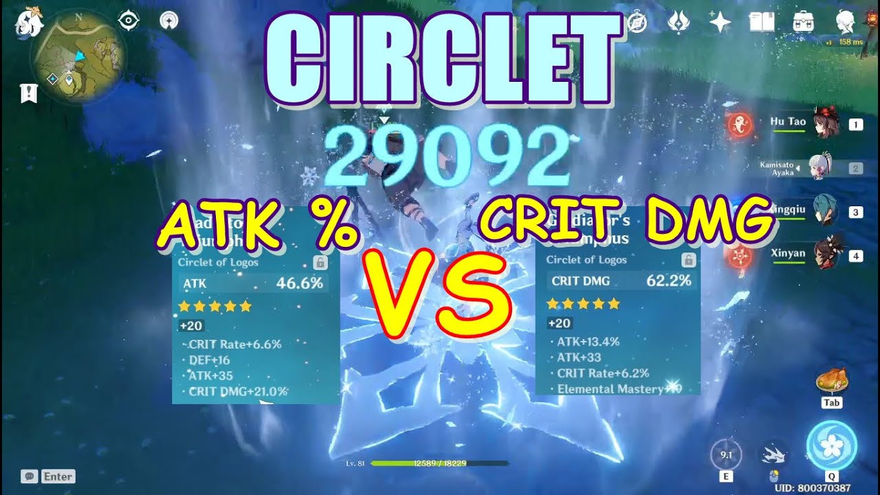 Circlet ATK% VS CRIT DMG% | Genshin Impact - YouTube