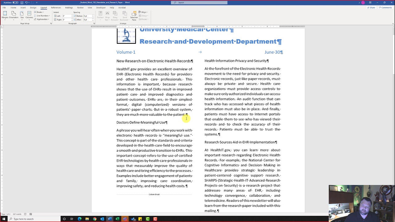Word 365 Chapter 13 Newsletter and Research Paper Grader Project ...