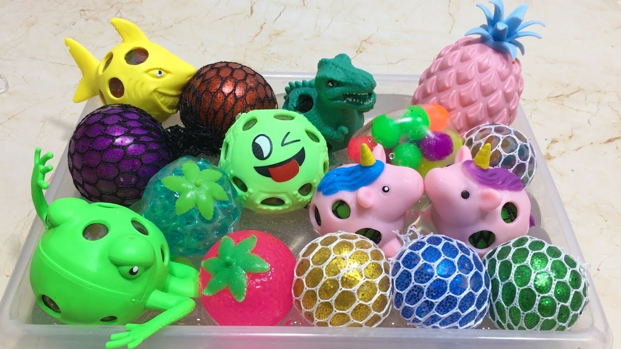 MIXING STRESS BALLS INTO CLEAR SLIME ! MOST SATISFYING SLIME VIDEOS ...