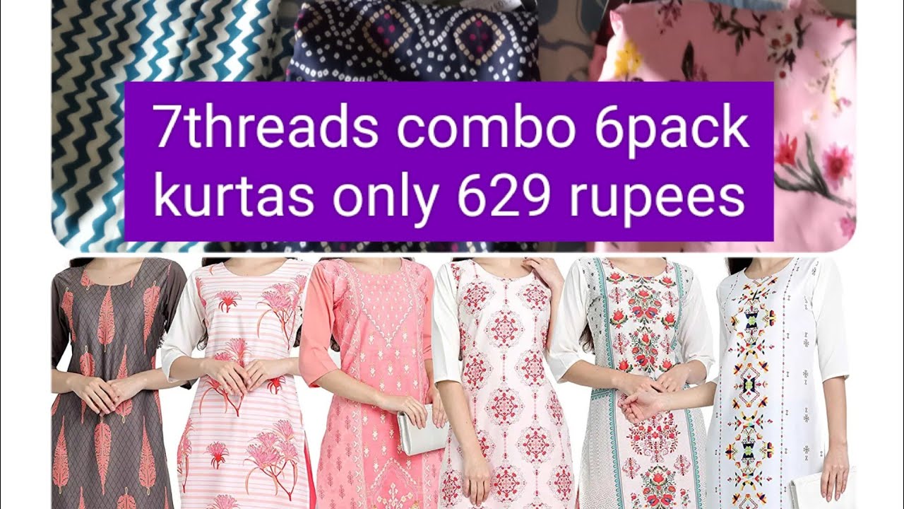 Amazon online shoping 7threads company combo 6 pack kurtas review ...