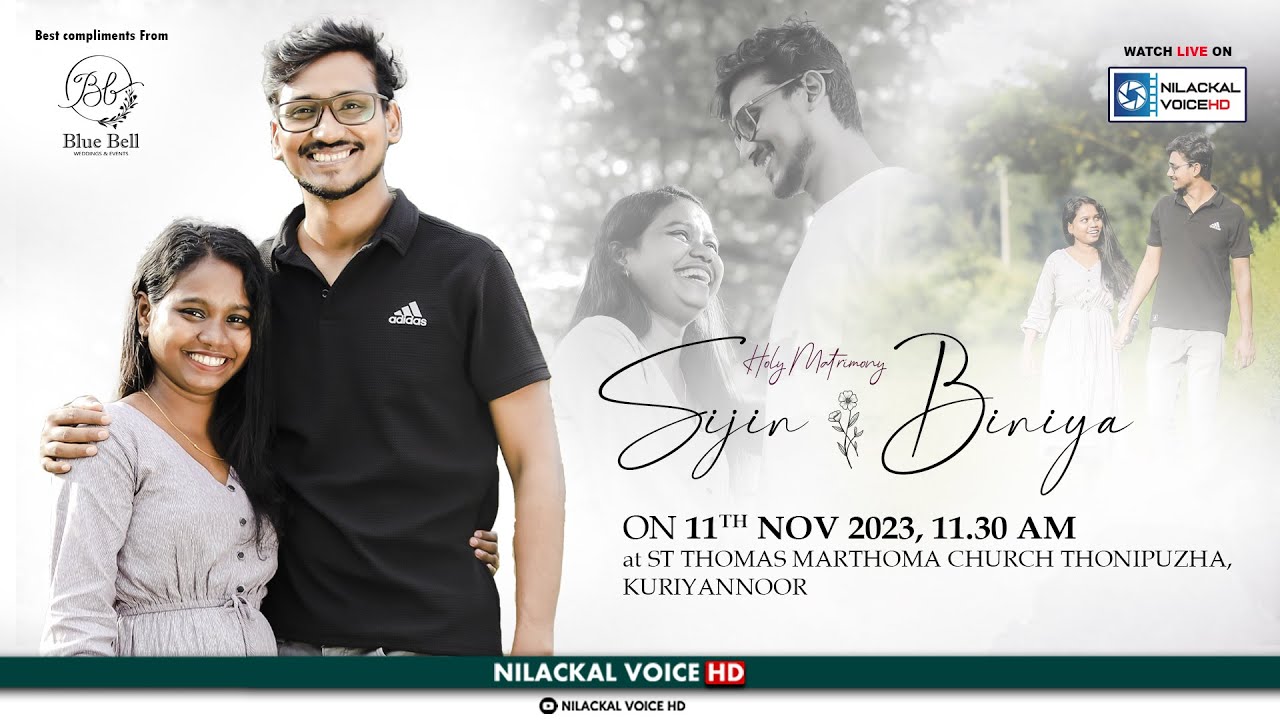 Live Telecast wedding ceremony || Sijin & Biniya Wedding on 11th ...