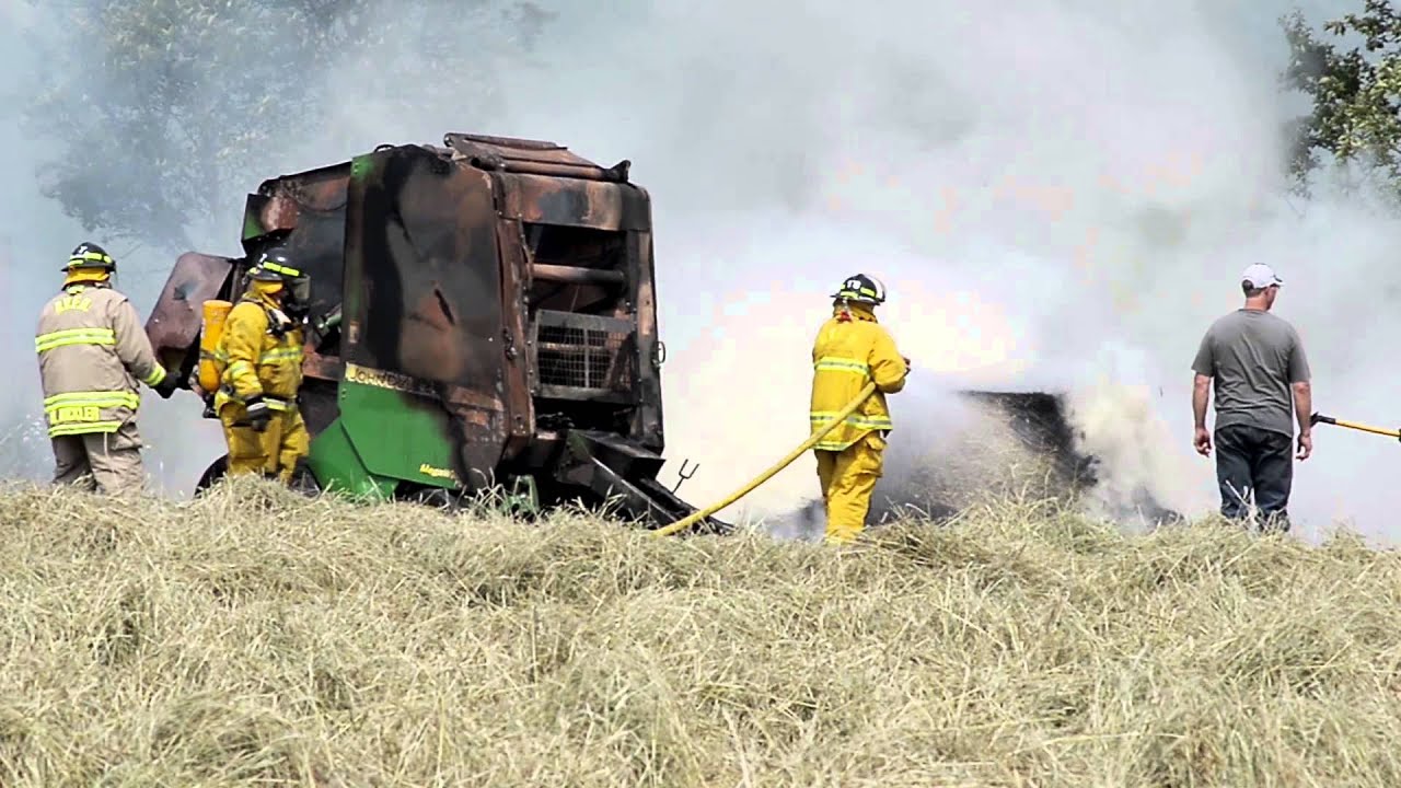 Hay Baler Fire - YouTube