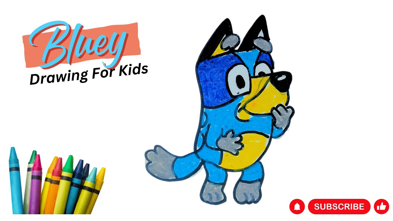 Bluey Drawing For Kids 🔷#art #cartoon #cartoondrawing - YouTube