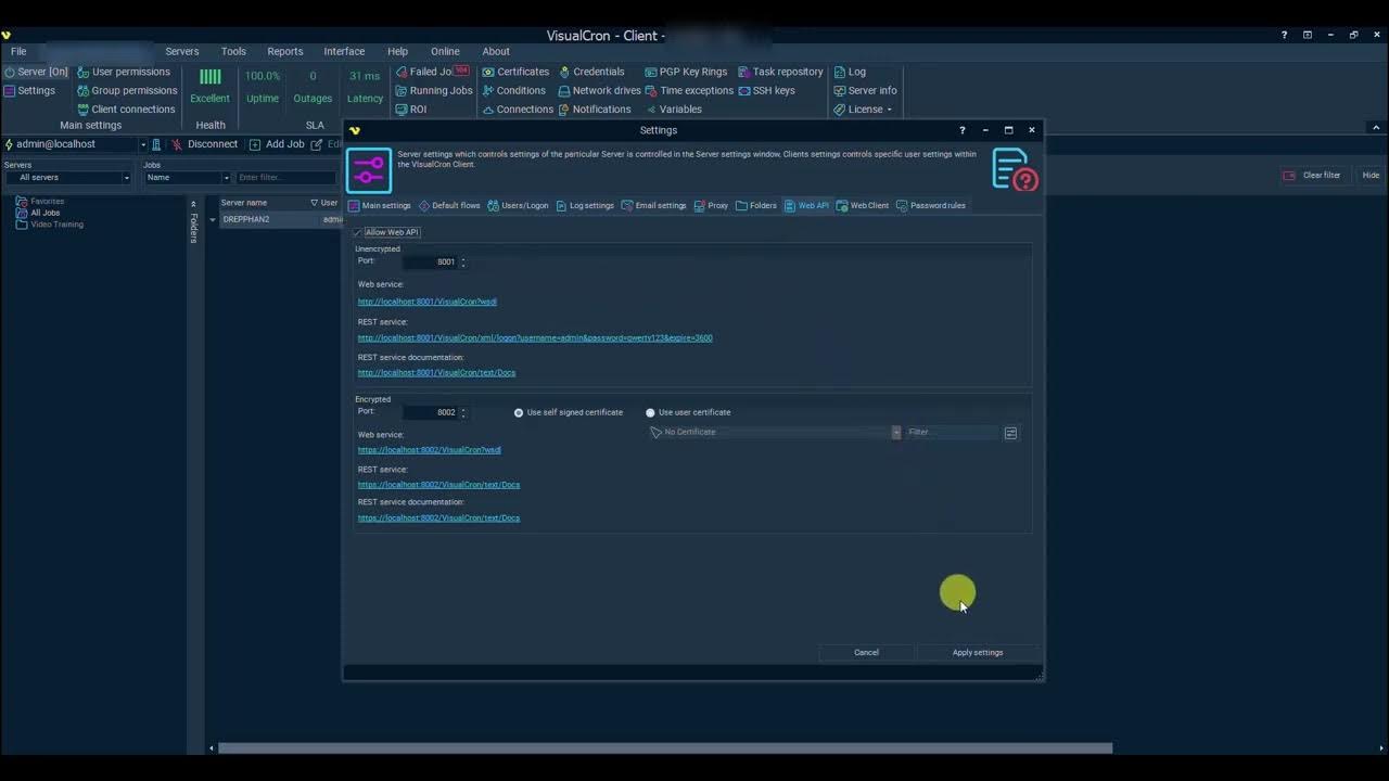 VisualCron: How to Enable a Web API to Connect to VisualCron - YouTube