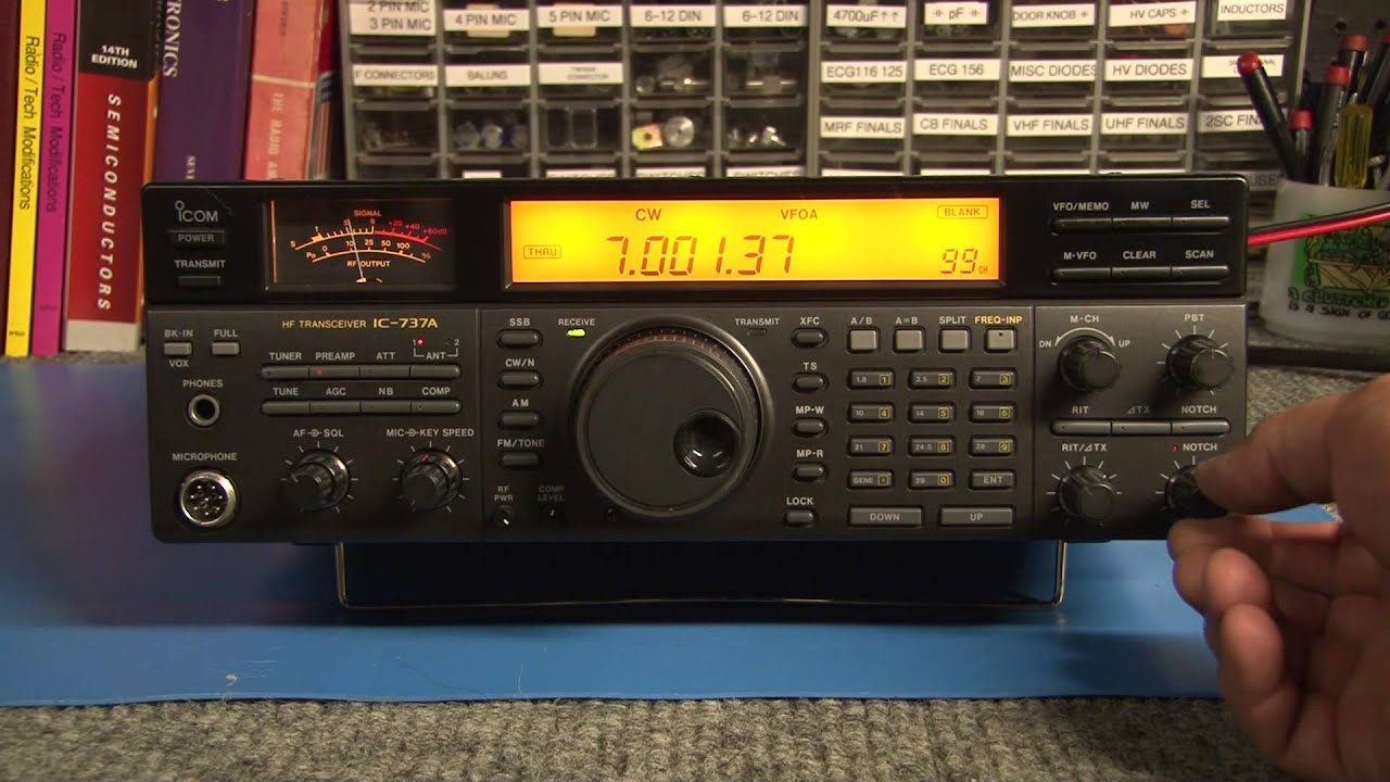 Tuning around on a ICOM IC-737A - YouTube