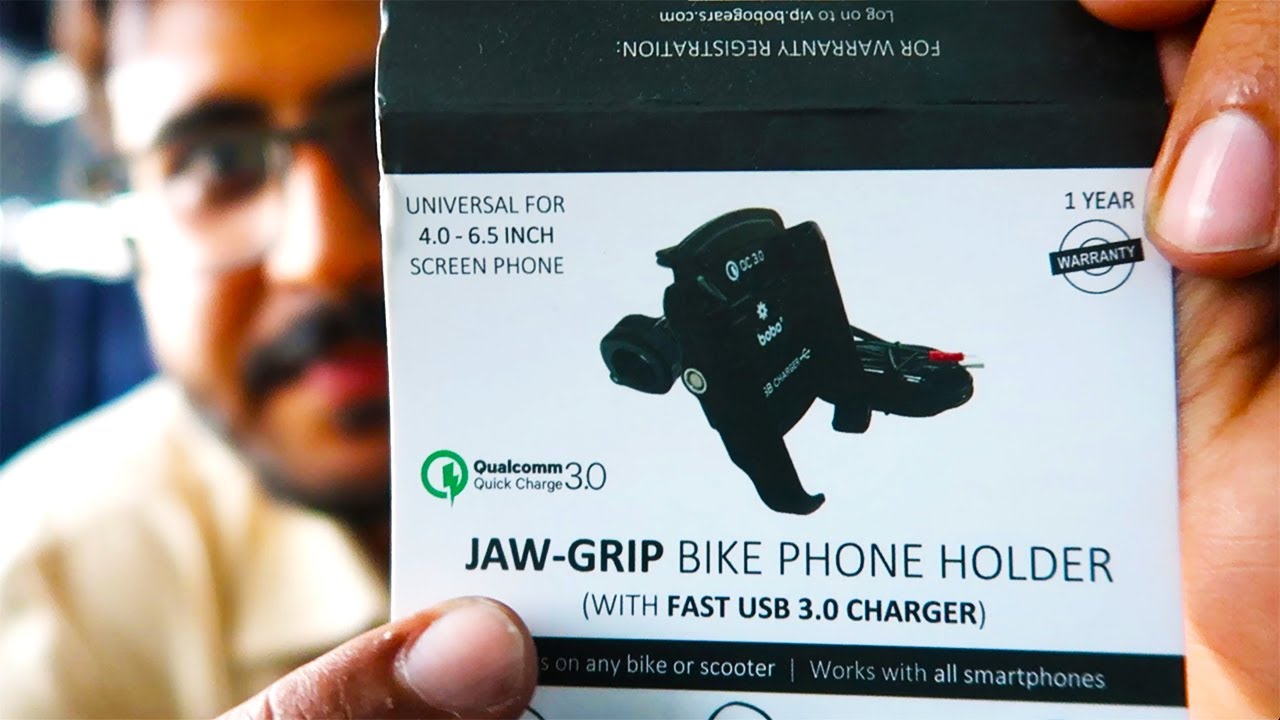 BEST MOTORCYCLE PHONE HOLDER/CHARGER | BOBO REVIEW | - YouTube