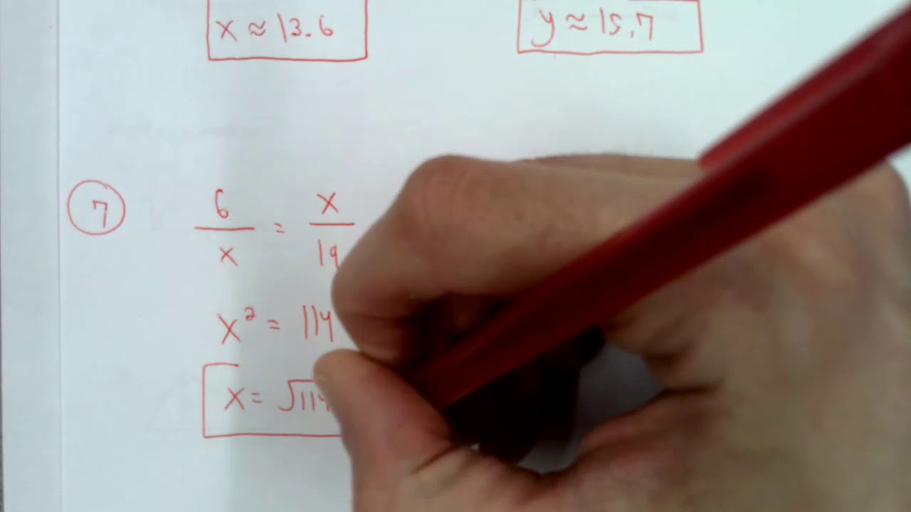 Geometry Honors - sample Geometric Mean homework problems - YouTube