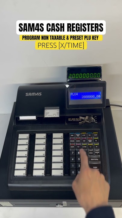 Program a Preset & Non Taxable PLU Key | SAM4s ER-900 Series Cash Registers - YouTube