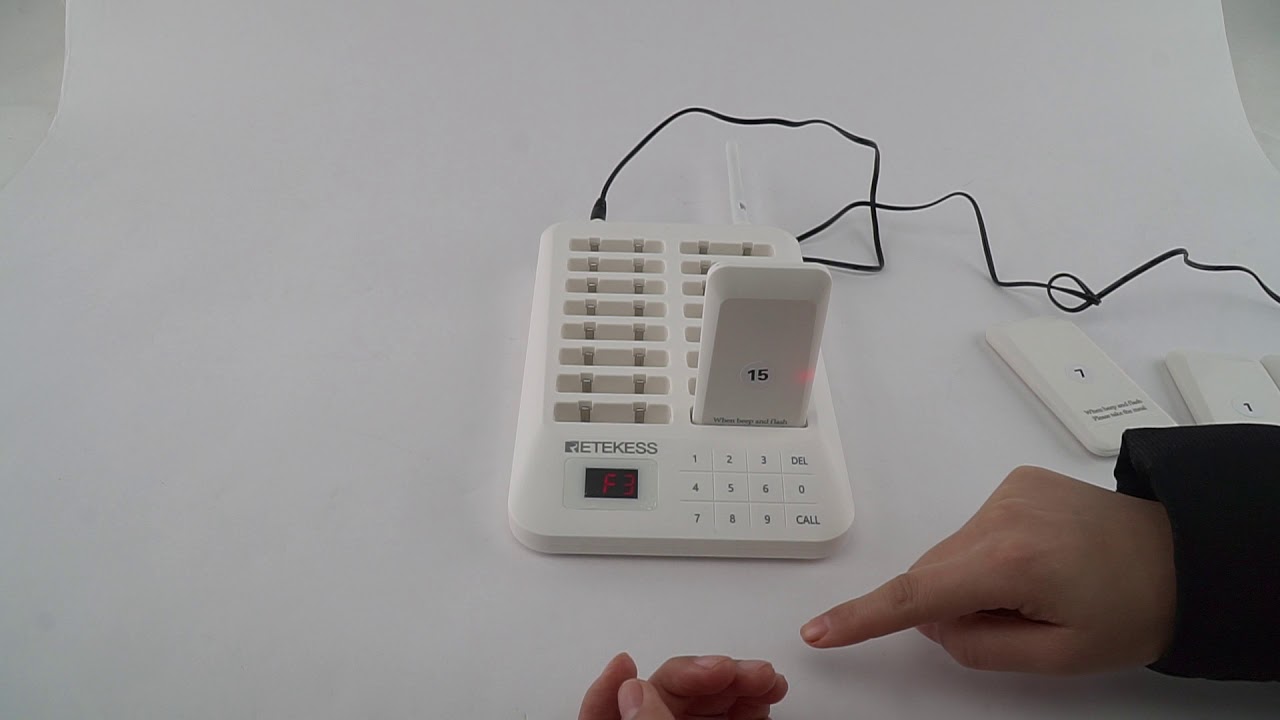 How to turn off the voice notice of TD157 pager system - YouTube