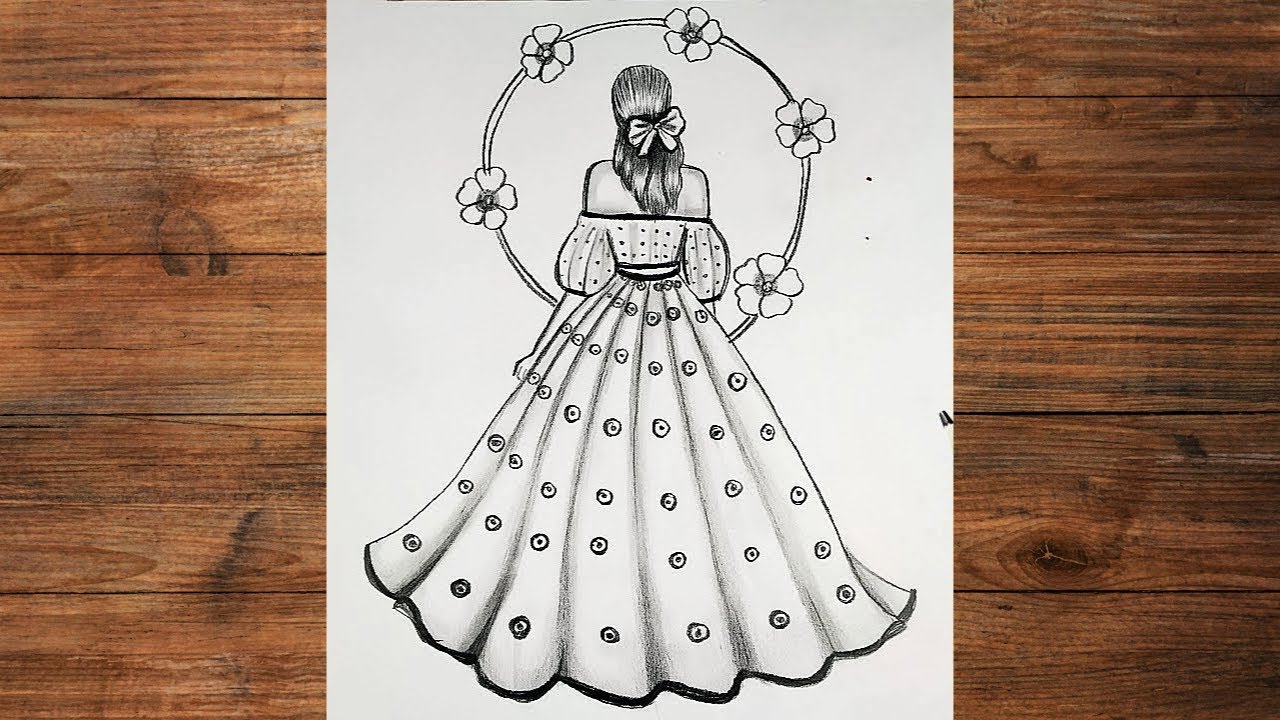 How to draw girl with shaadi dress step by step | Titoo art - YouTube