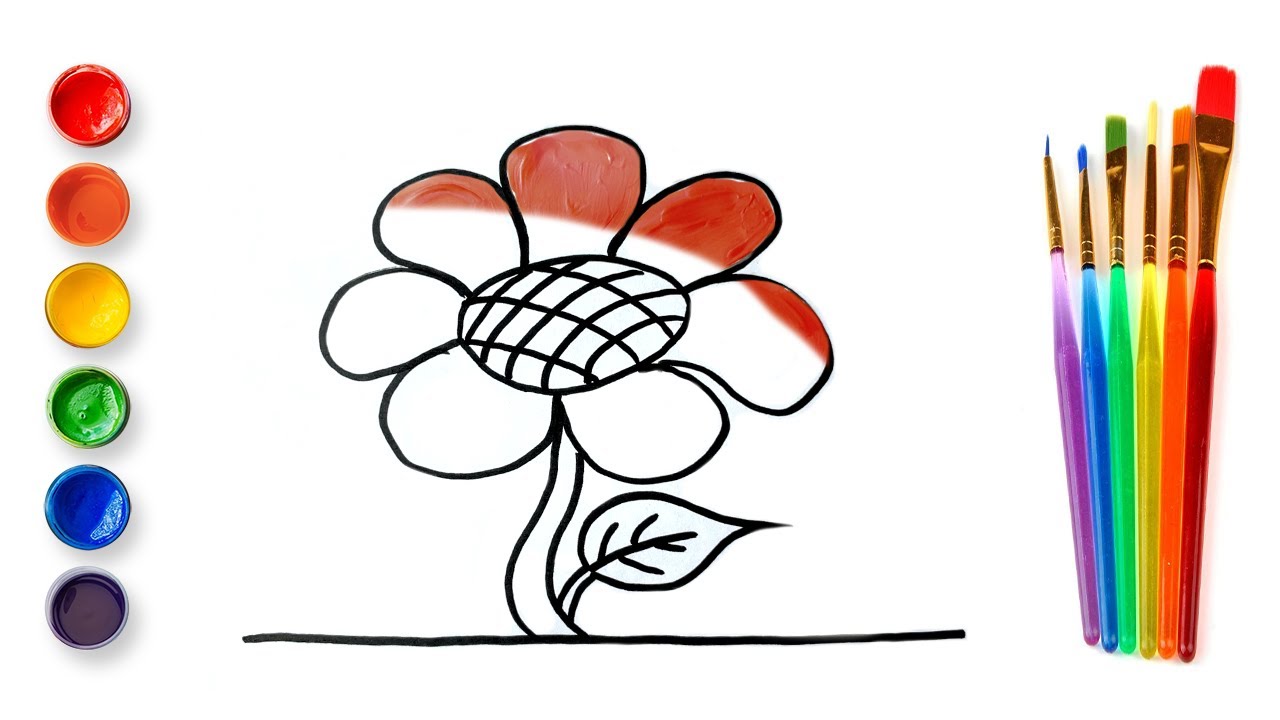Bolalar uchun gul rasm chizish/Drawing flower for children/Рисование ...